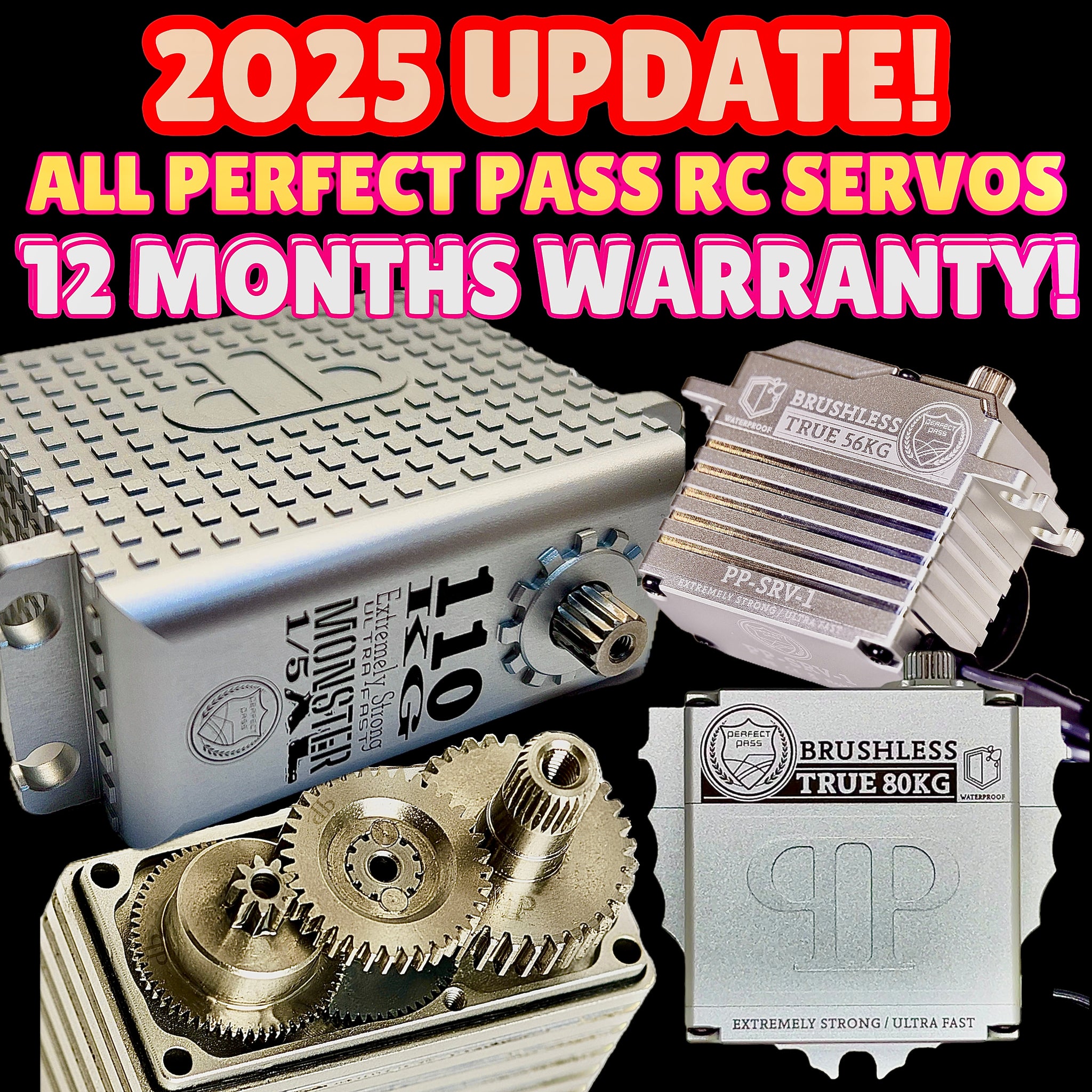 Perfect Pass Monster 56KG Waterproof Brushless Servo for 1/7, 1/8 & 1/ ...