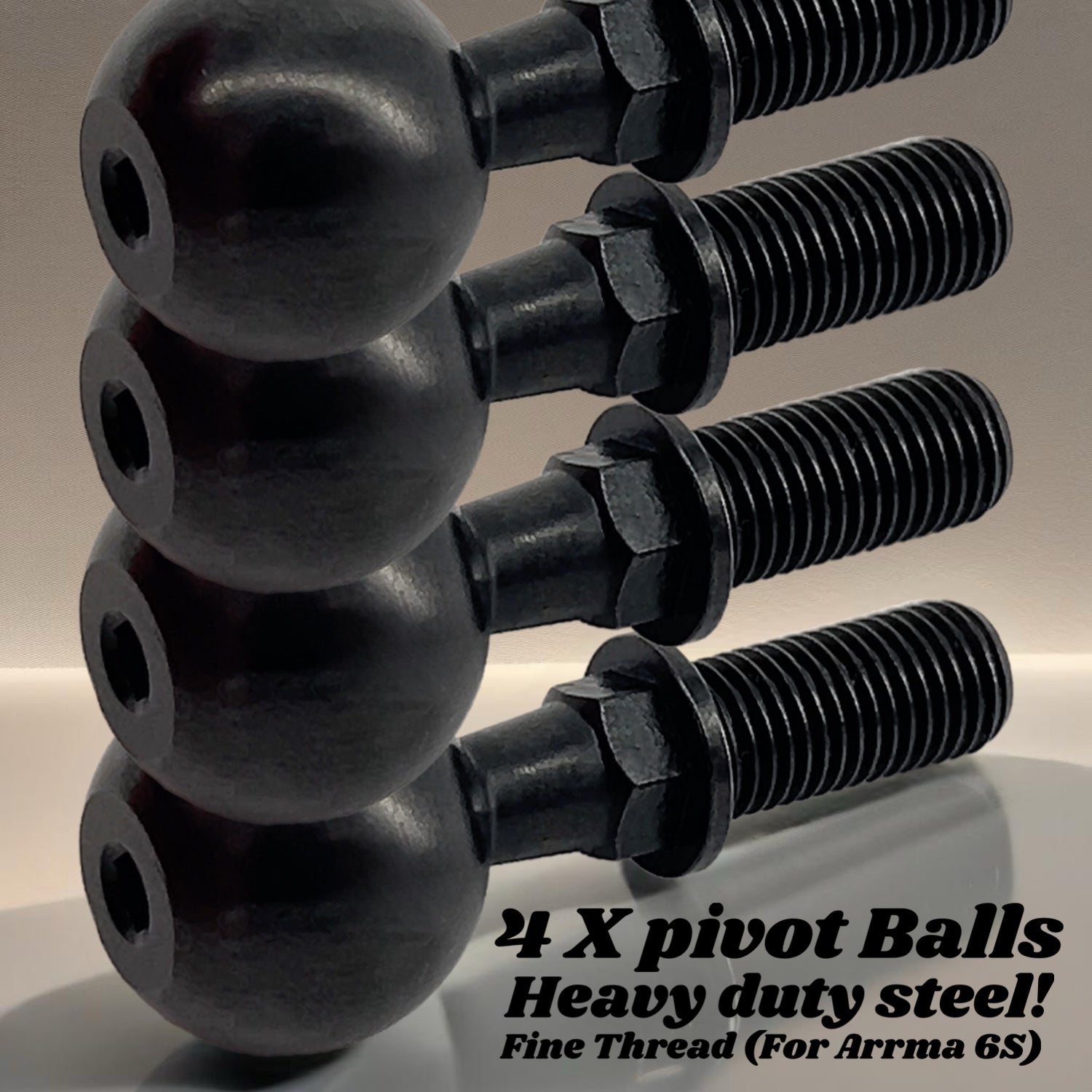 Heavy Duty Steel Pivot Ball Set for ARRMA 6S – Fine Thread | Perfect ...